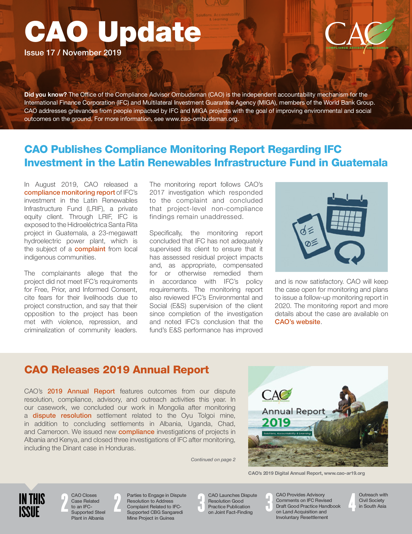 Newsletters | Office of the Compliance Advisor Ombudsman