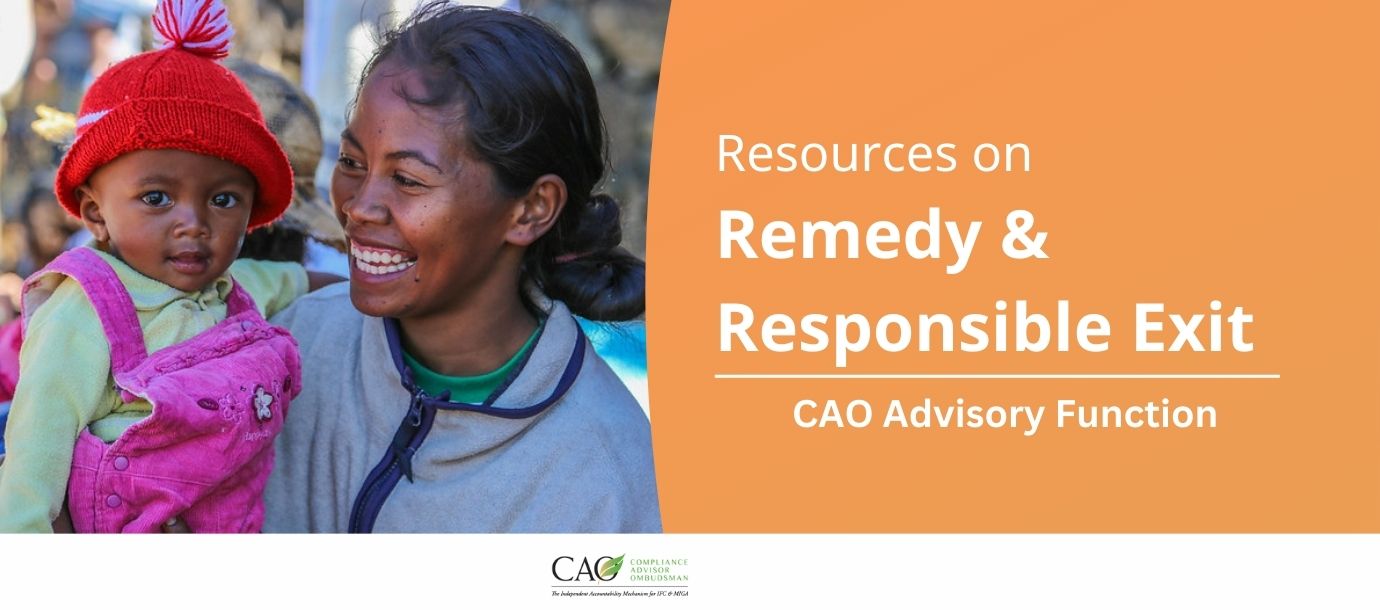 CAO Resources on Remedy | Office of the Compliance Advisor/Ombudsman